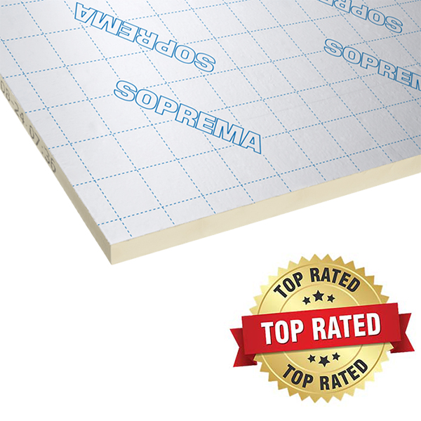 Soprema 100mm PIR Insulation Board - GA4100 (2400mm x 1200mm x 100mm) 2 ...